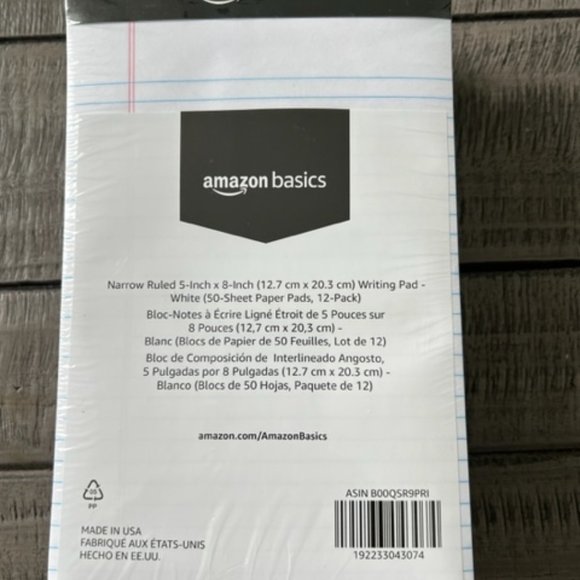 Amazon Basics | Office | Amazon Basics Narrow Ruled Lined Writing Note ...